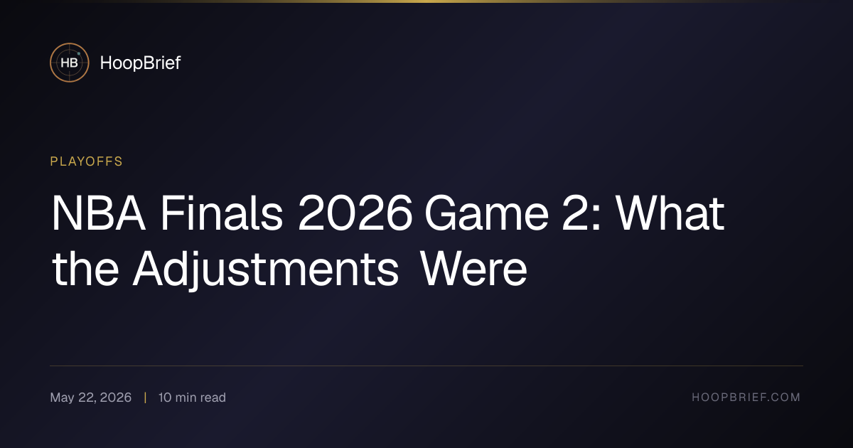 NBA Finals 2026 Game 2: What the Adjustments Were | HoopBrief